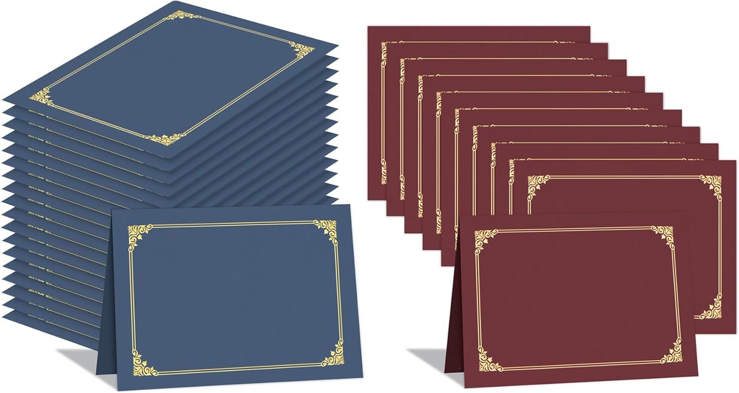 Amazon.com : HAUTOCO 90 Pack Navy Blue Certificate Holders and 10 Pack ...