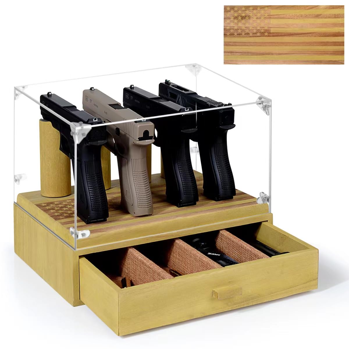 Glimstone Pistol Rack, Solid Wood Handgun Pistol Gun Rack Holder for ...