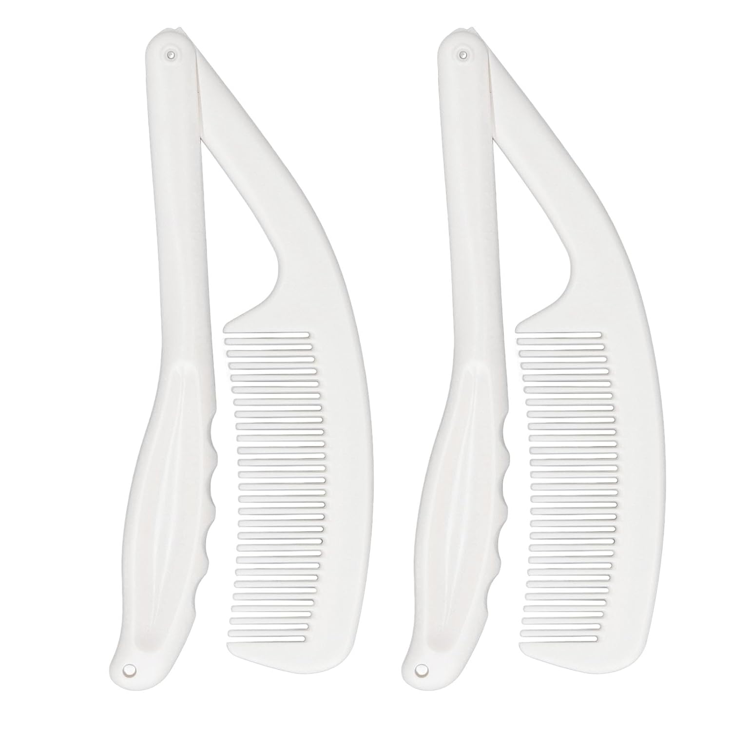 Amazon.com: 2pcs Fodable Long Curved Handle Comb, Portable Hair Care ...