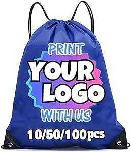 Amazon.com | KALILY Custom Drawstring Backpacks Personalized Bulk Bags with LOGO - Great for ...