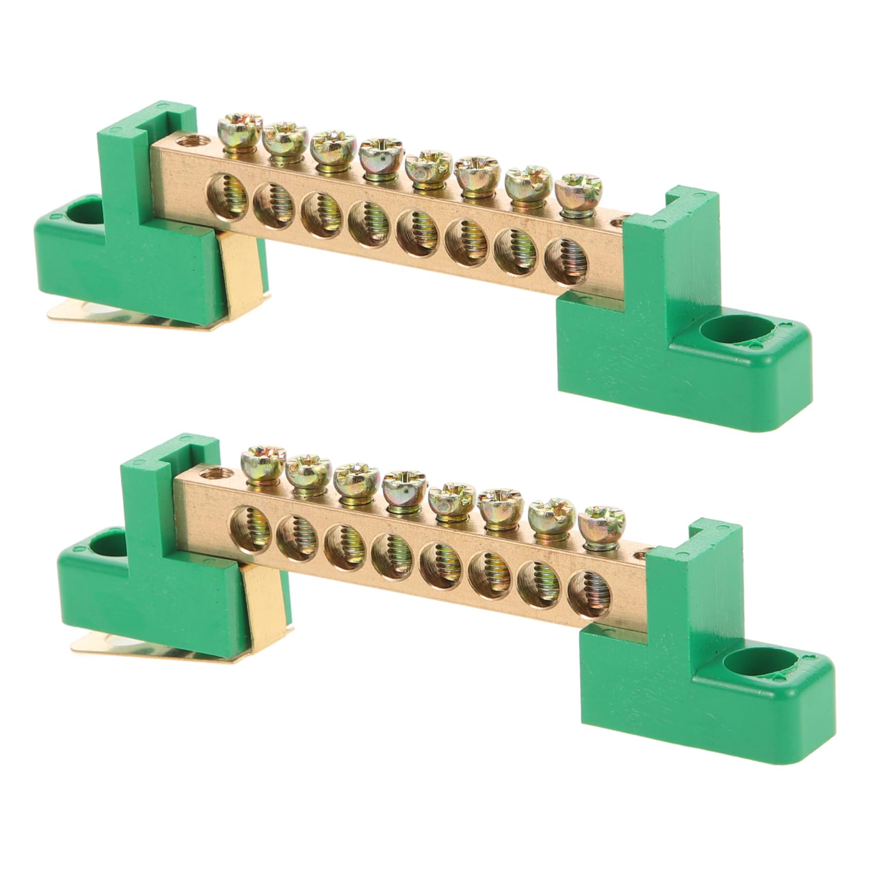 Buy HEALLILY 2pcs Terminal Block Electrical Grounding Bars Copper Bus 8 ...