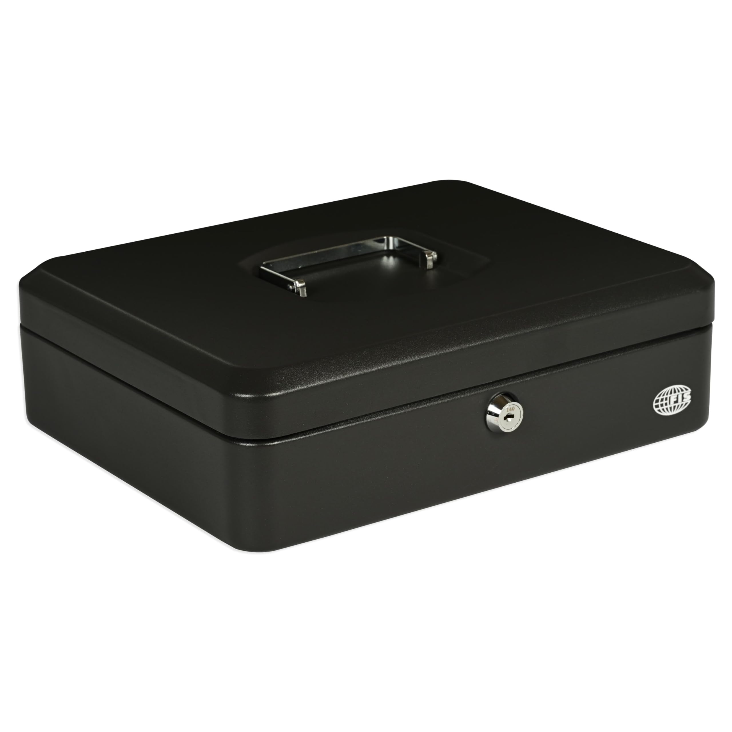 FIS Cash Box with Key 12 Inch, Matt Finish Black Color - FSCPTS0019BK ...