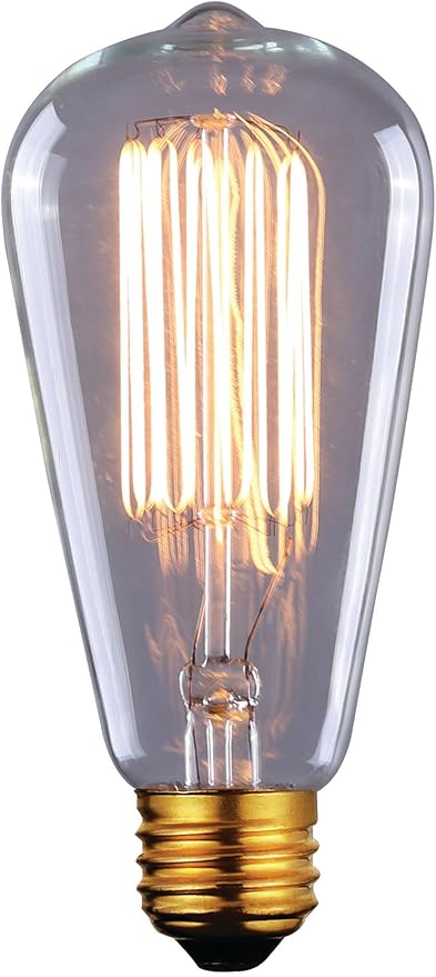 Bulb, Edison Bulbs, 60W E26 -G-, Clear Glass, ST45 Cone Shape, Dimmable ...