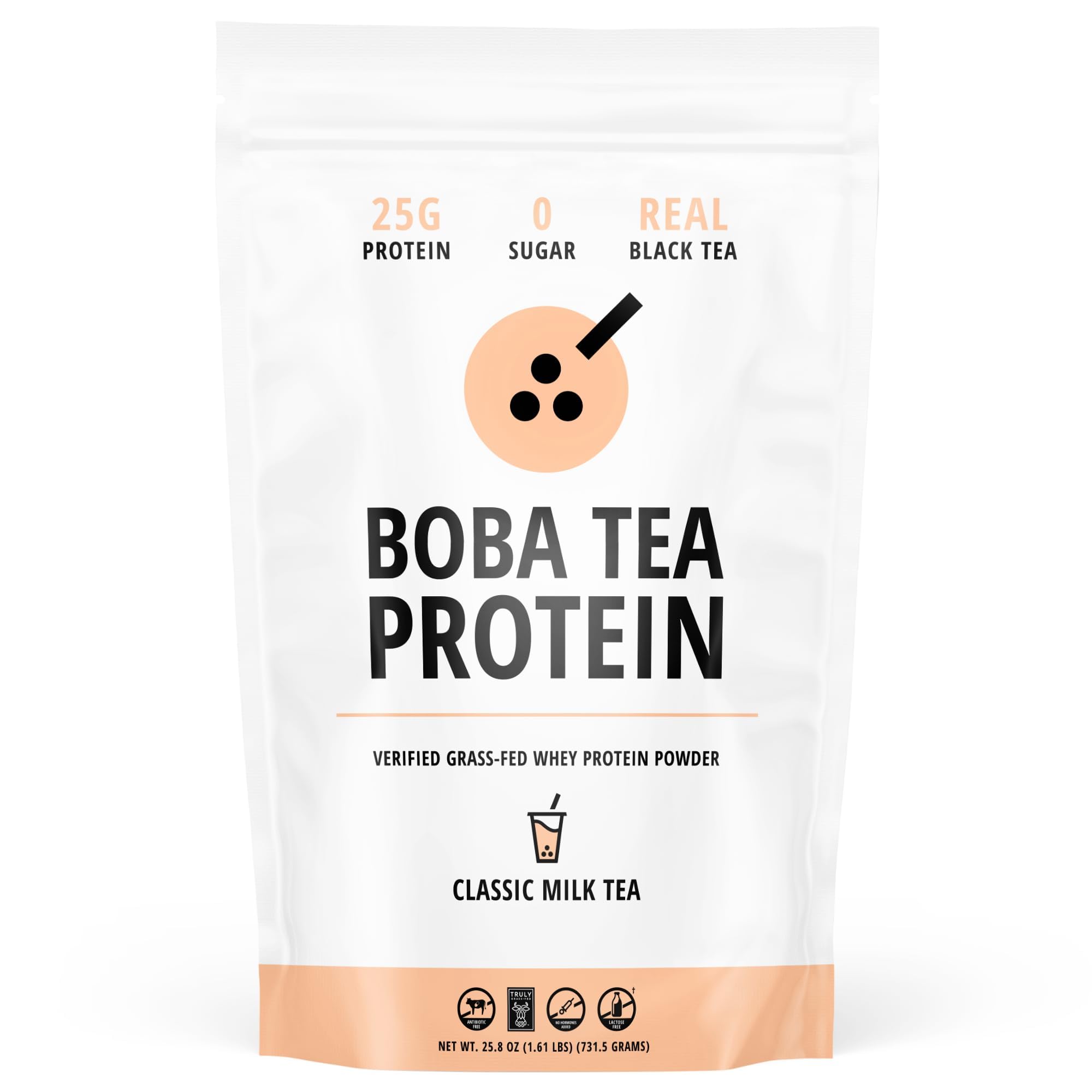 Amazon.com: Classic Milk Tea Protein Powder | 25g Grass-Fed Whey ...