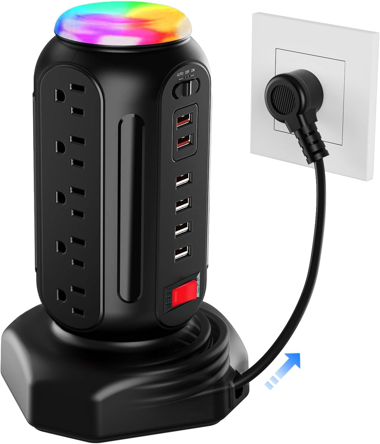 Amazon.com: AnnTane Power Strip Tower with Night Light, Power Strip ...