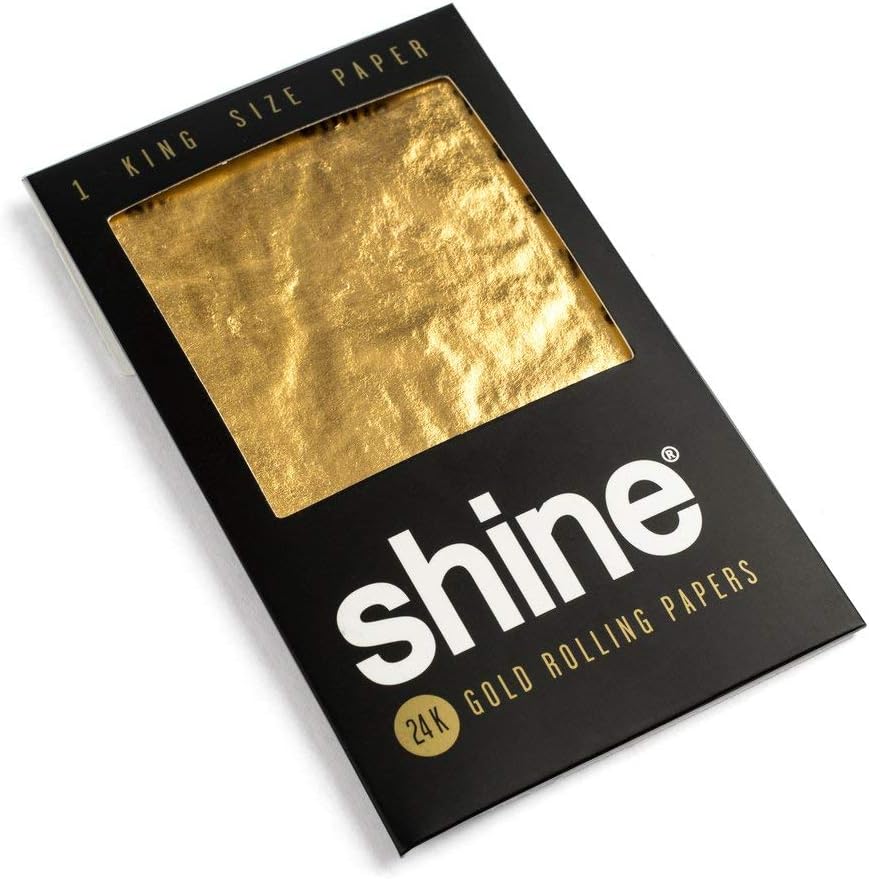 Amazon.com: SHINE 24k Gold Rolling Papers King Size 1 Sheet | Single ...
