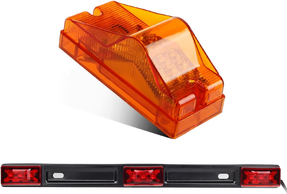 Amazon.com: Partsam 1pcs Red Clearance ID BAR Marker Light 3 Light 9 ...