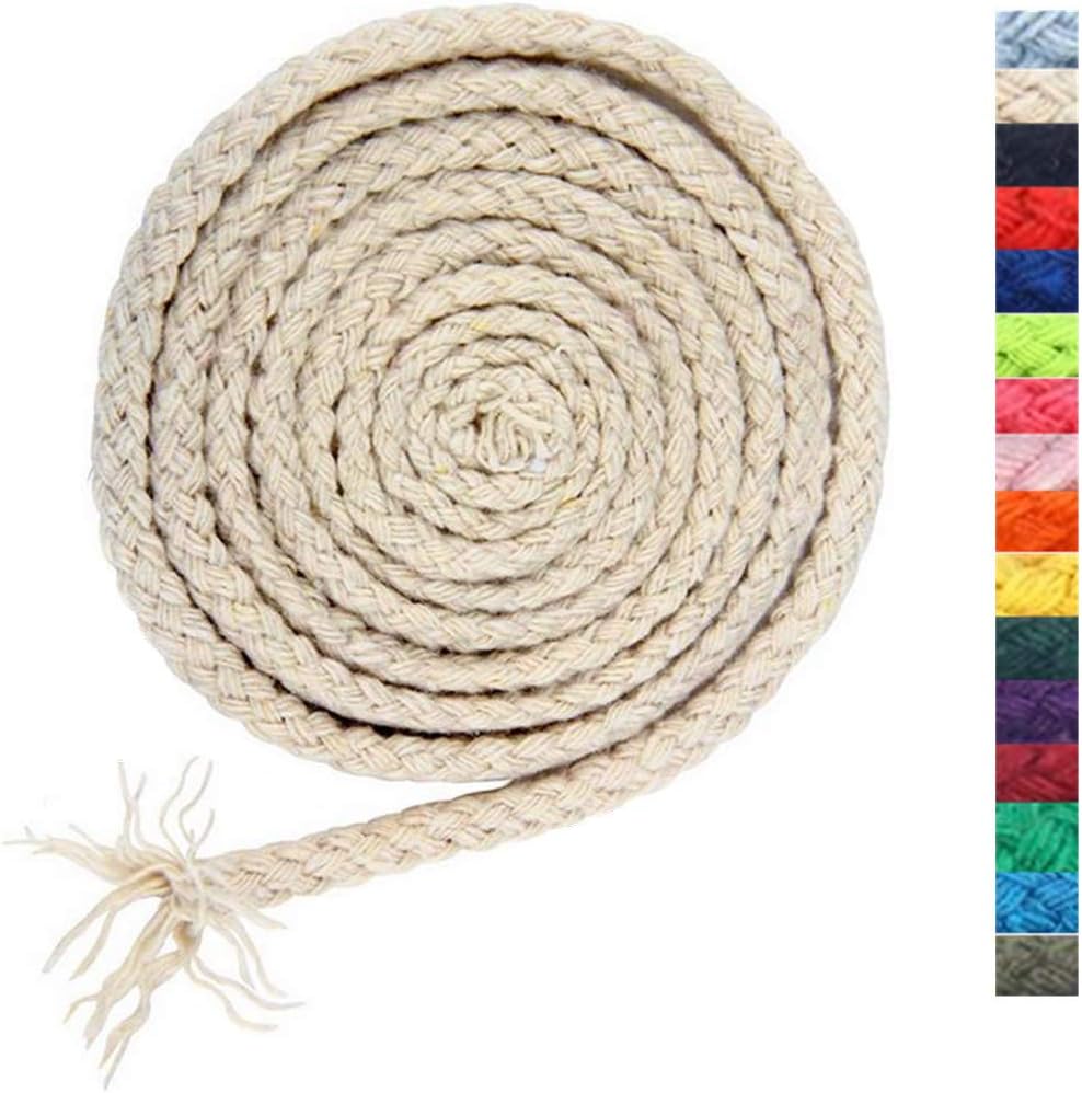 Amazon.com: 5mm * 295ft Macrame Cord Natural Cotton Rope 8 Strand ...