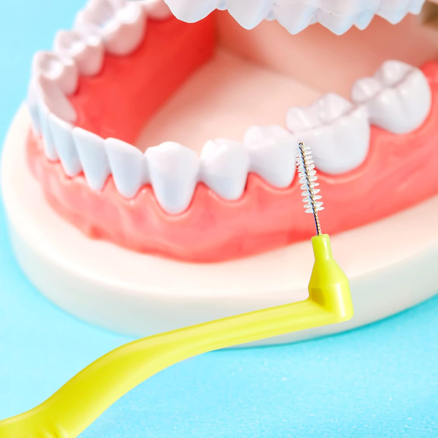 30 Packs Angle Interdental Brushes Small L Shaped Dental Brushes Yellow ...