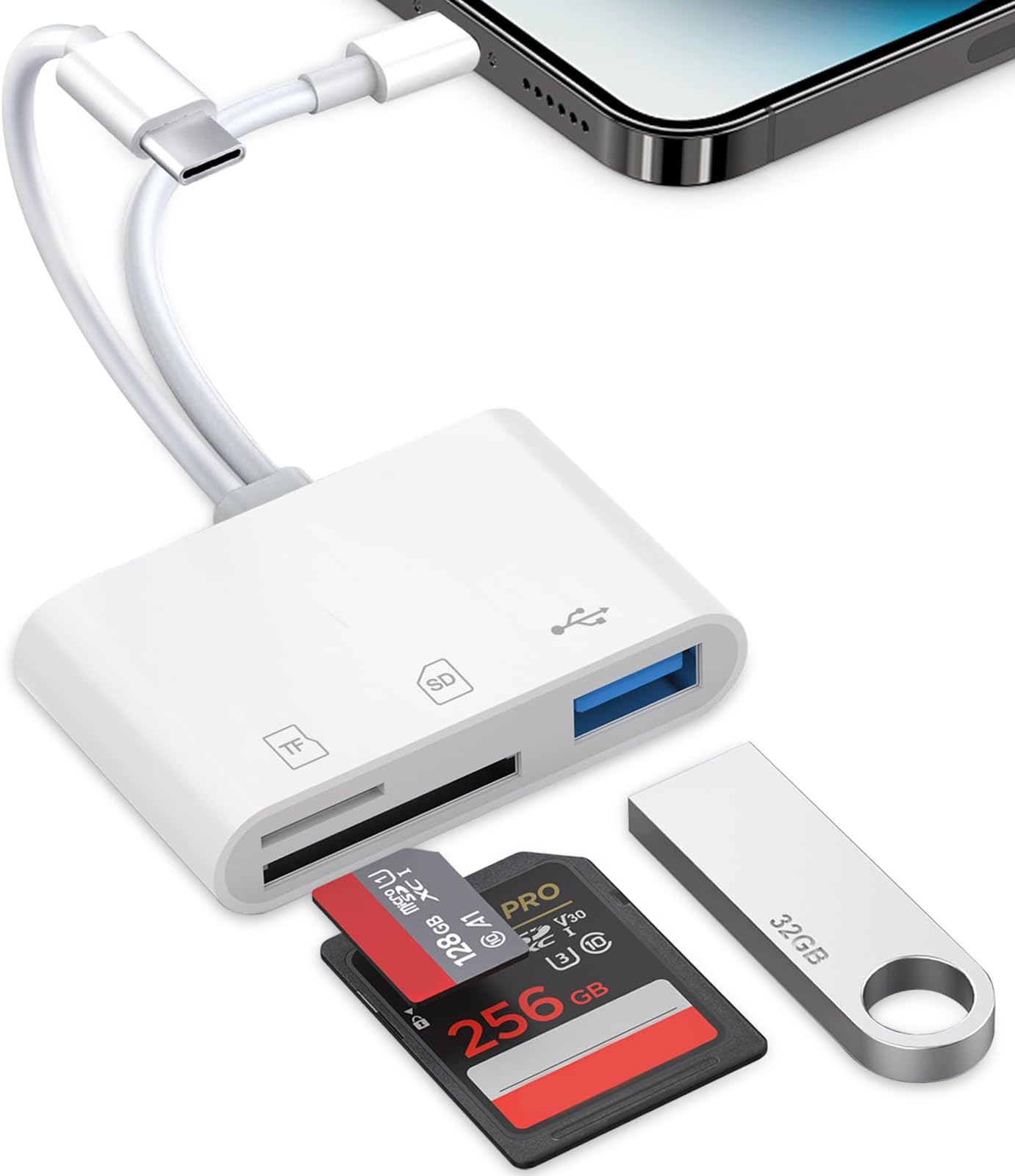 Lettore di schede di memoria, BENFEI 4 in 1 USB USB-C a SD Micro SD MS ...