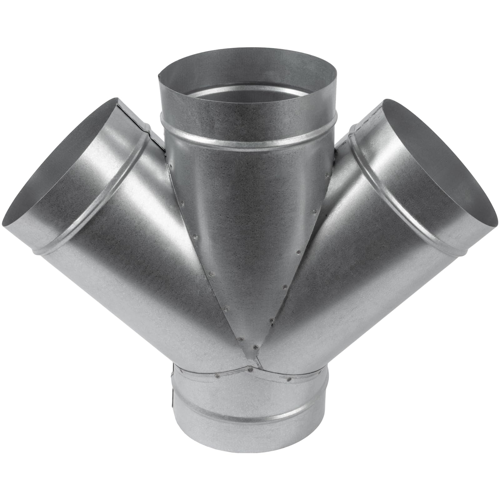 6" Inch W-Shape Ducting Splitter - 45 Degree Galvanized Steel 4-Way ...