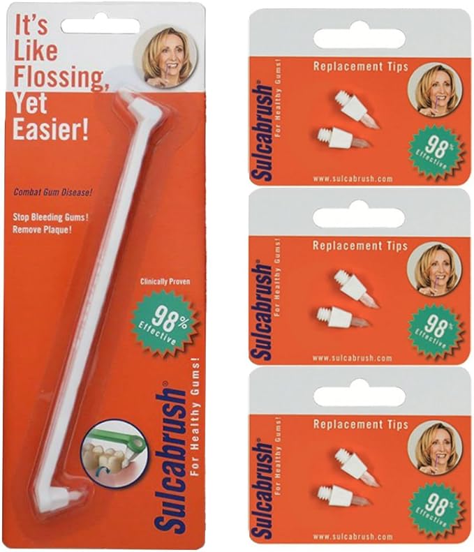 1 Sulcabrush Handle and 3 Replacement Tip Packs Bundle : Amazon.co.uk ...