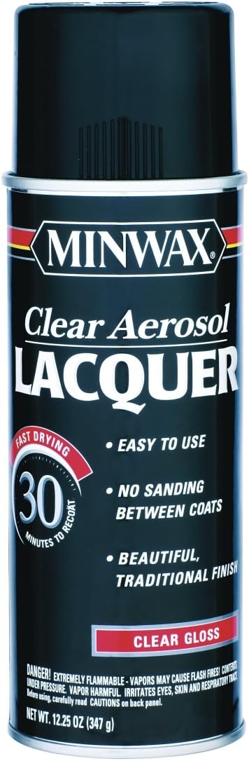 6-Pack of 12 oz Minwax 15210 Clear Lacquer Clear Aerosol Satin - Arts ...