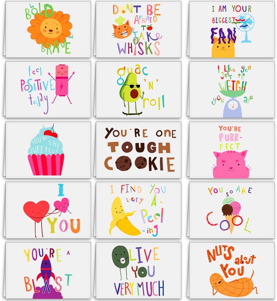 Amazon.com: 40 Funny Cards Set - Funny Greeting Postcards for Kids with ...