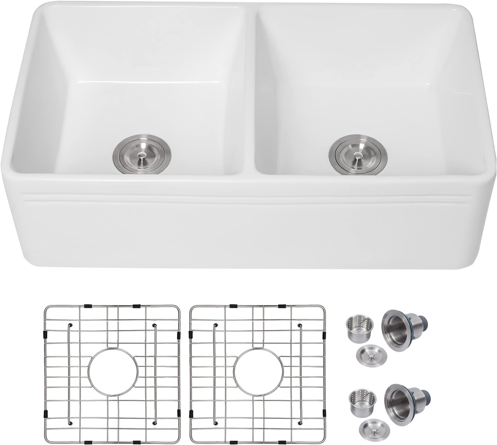 DeerValley DV-1K705 Double Bowl Farmhouse Sink Farm Kitchen Sink 33"L x ...
