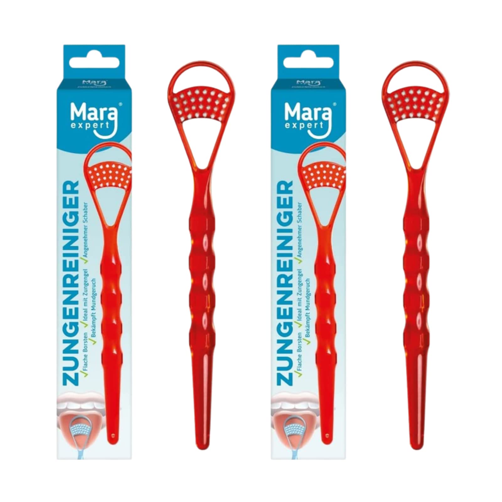 Buy 2 x Tongue Scraper for Tongue Cleaning (2 in 1) I Professional ...