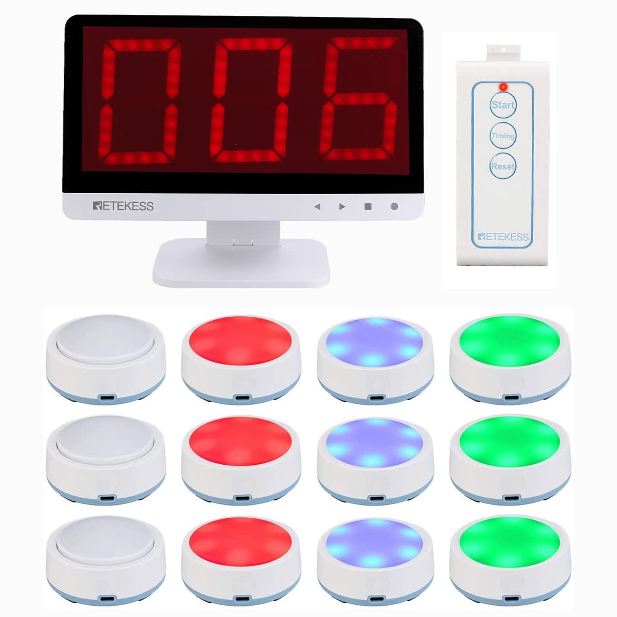 Amazon.com: Retekess TM101 Wireless Game Buzzer System, Jeopardy Buzzer ...