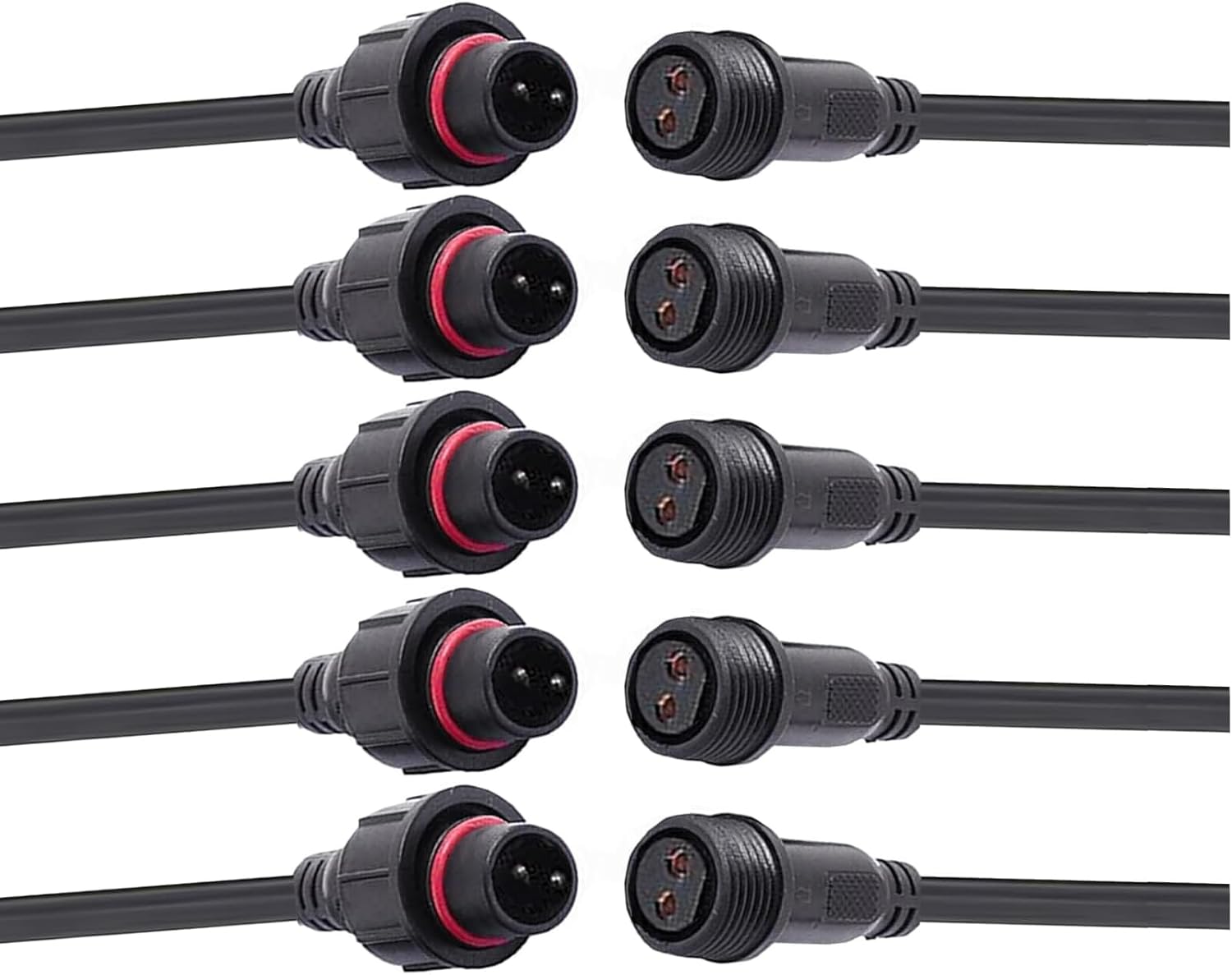 Amazon.com: dstfuy Waterproof Connector 2 Wire,16AWG 2Pin Male Female ...