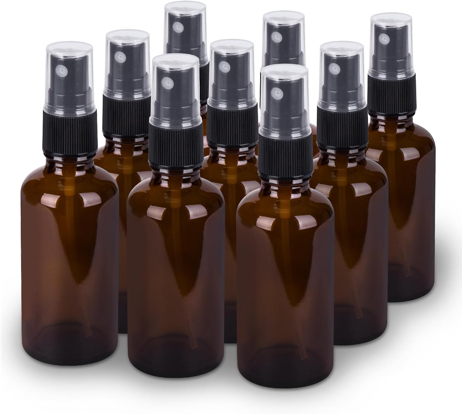 Amazon.com: hmaimas 9 Pack Amber Glass Small Spray Bottles, 2oz Travel ...