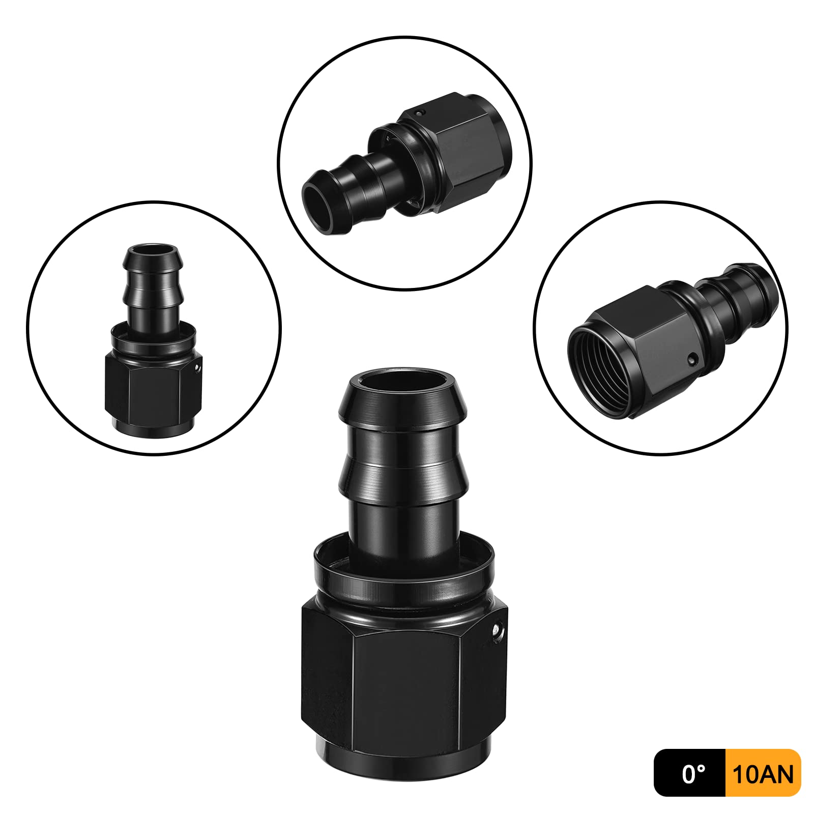 Snapklik.com : 10AN Straight Push Lock Hose End Fitting Aluminum Female ...