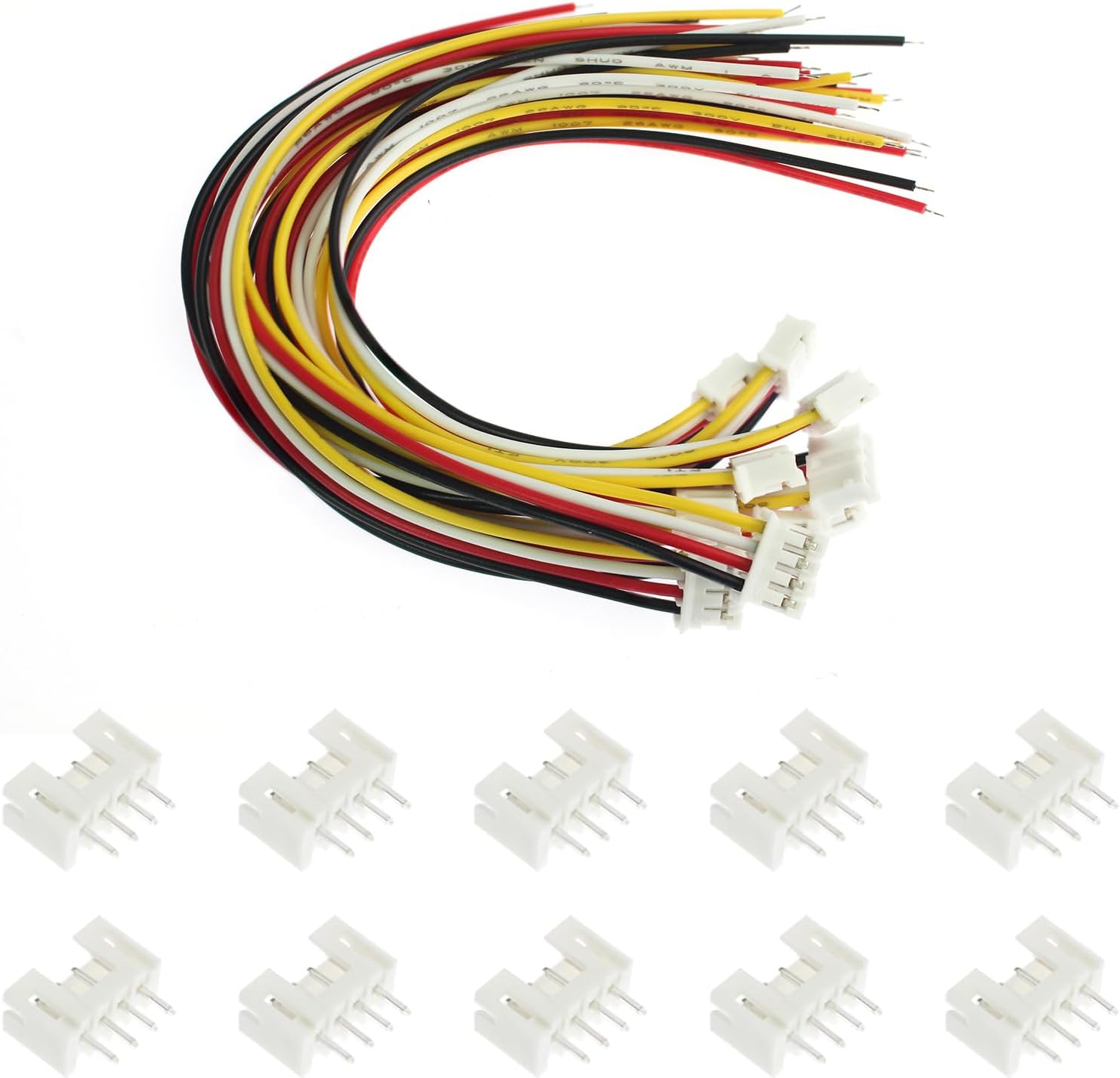 Amazon.com: Cermant 40pcs (20Pairs) JST 1.25mm 4Pin Mini Micro Male and Female Connection Cable ...