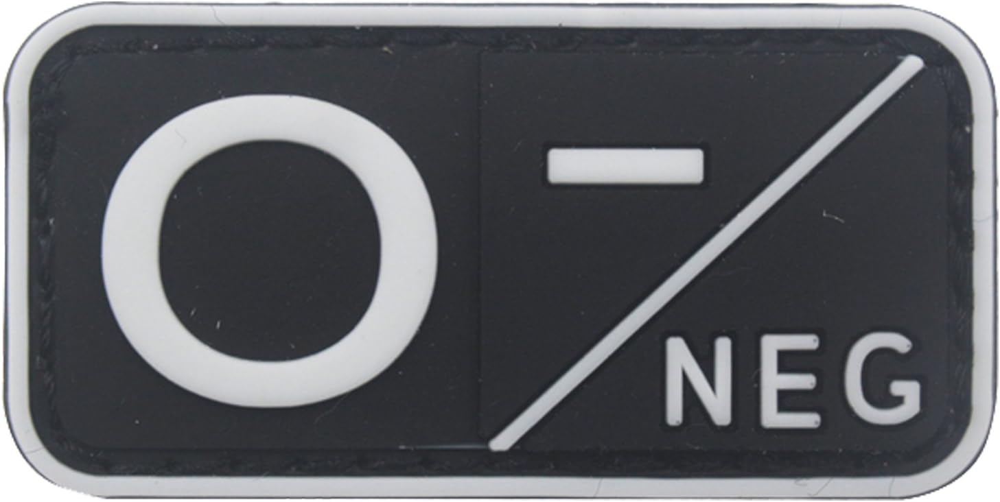 Blood Type Patch Kit O Neg, Tactical Type O Negative 3D PVC Rubber ...