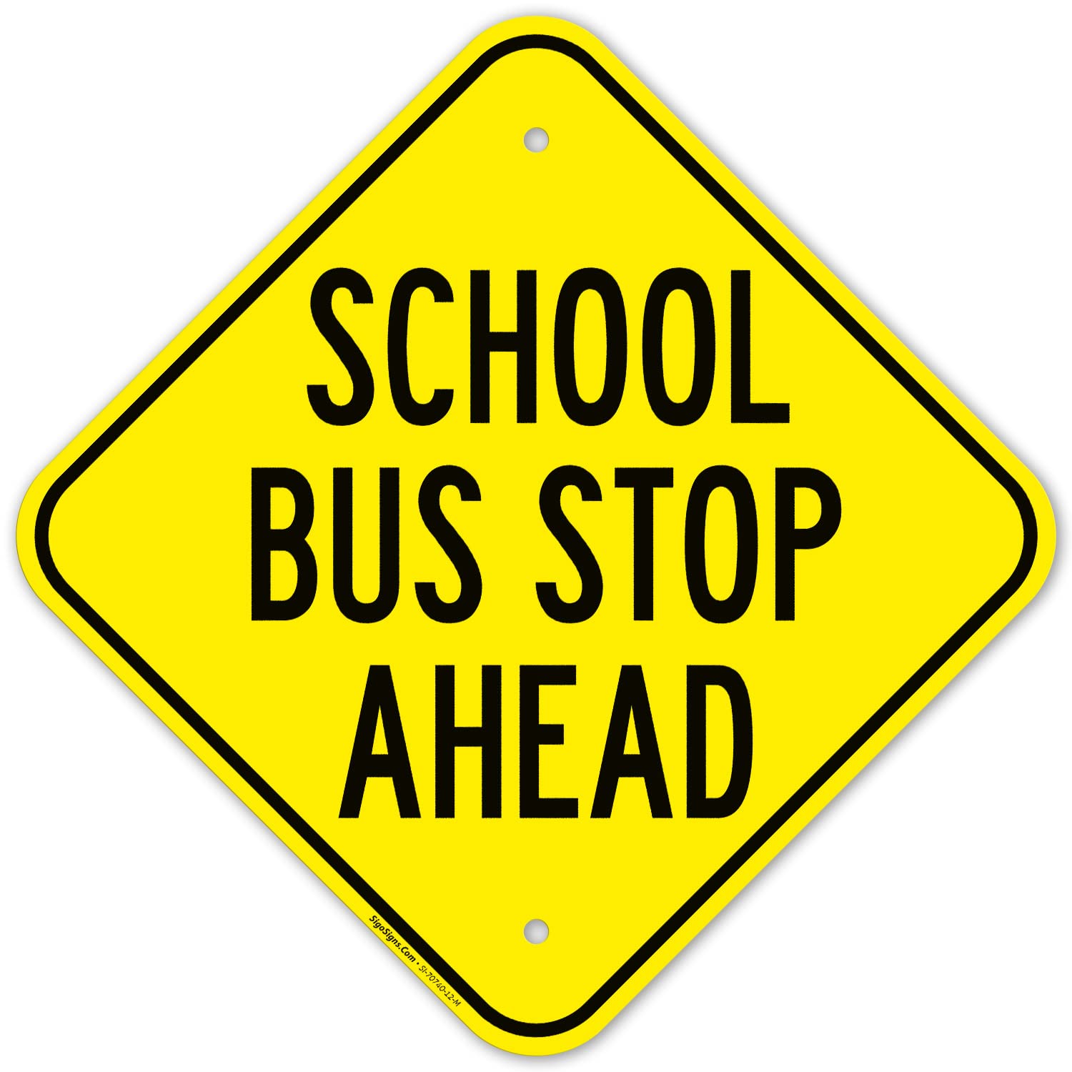 School Bus Stop Ahead Sign