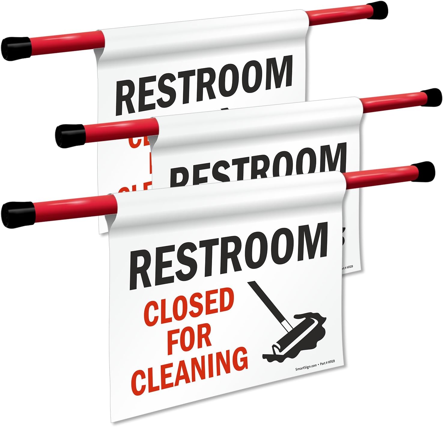 Amazon.com: SmartSign 3-Pack 'Restroom Closed For Cleaning' Hanging ...