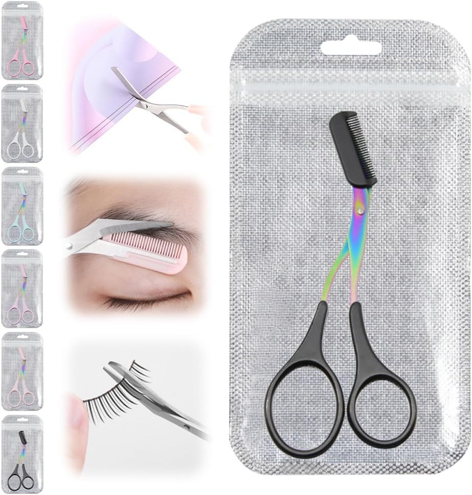 Amazon.com: Sclwlkeyxgs Eyebrow Comb Trimmer-Scissors, Eyebrow Scissors ...