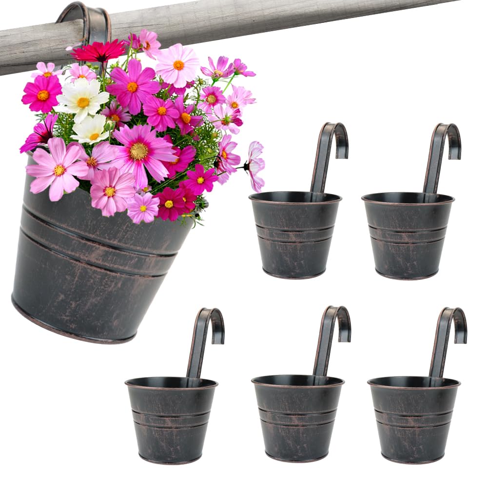 Amazon.com: Sporgard 5 PCS 5.3 Inches Metal Hanging Flower Pots ...