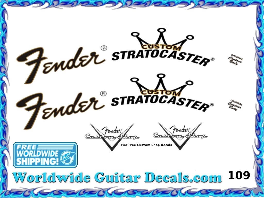 Fender Stratocaster Guitar Decal Headstock Waterslide Restoration Logo ...