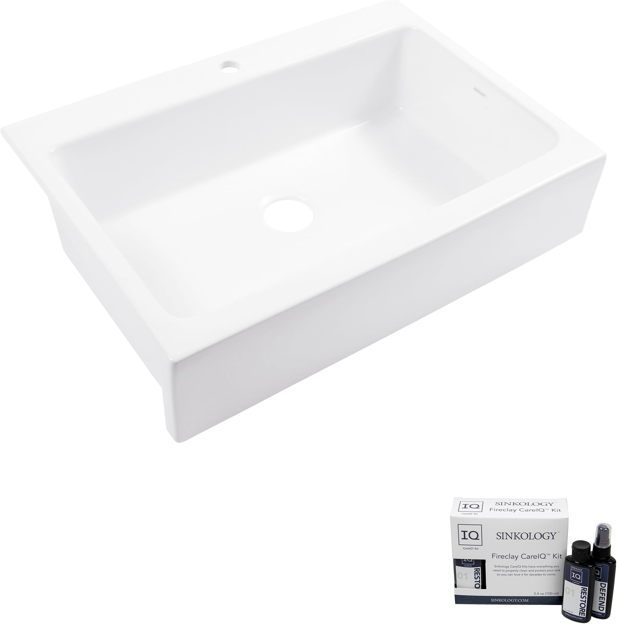 Parker Crisp White Fireclay 34" Double Bowl Quick-Fit Farmhouse Apron ...