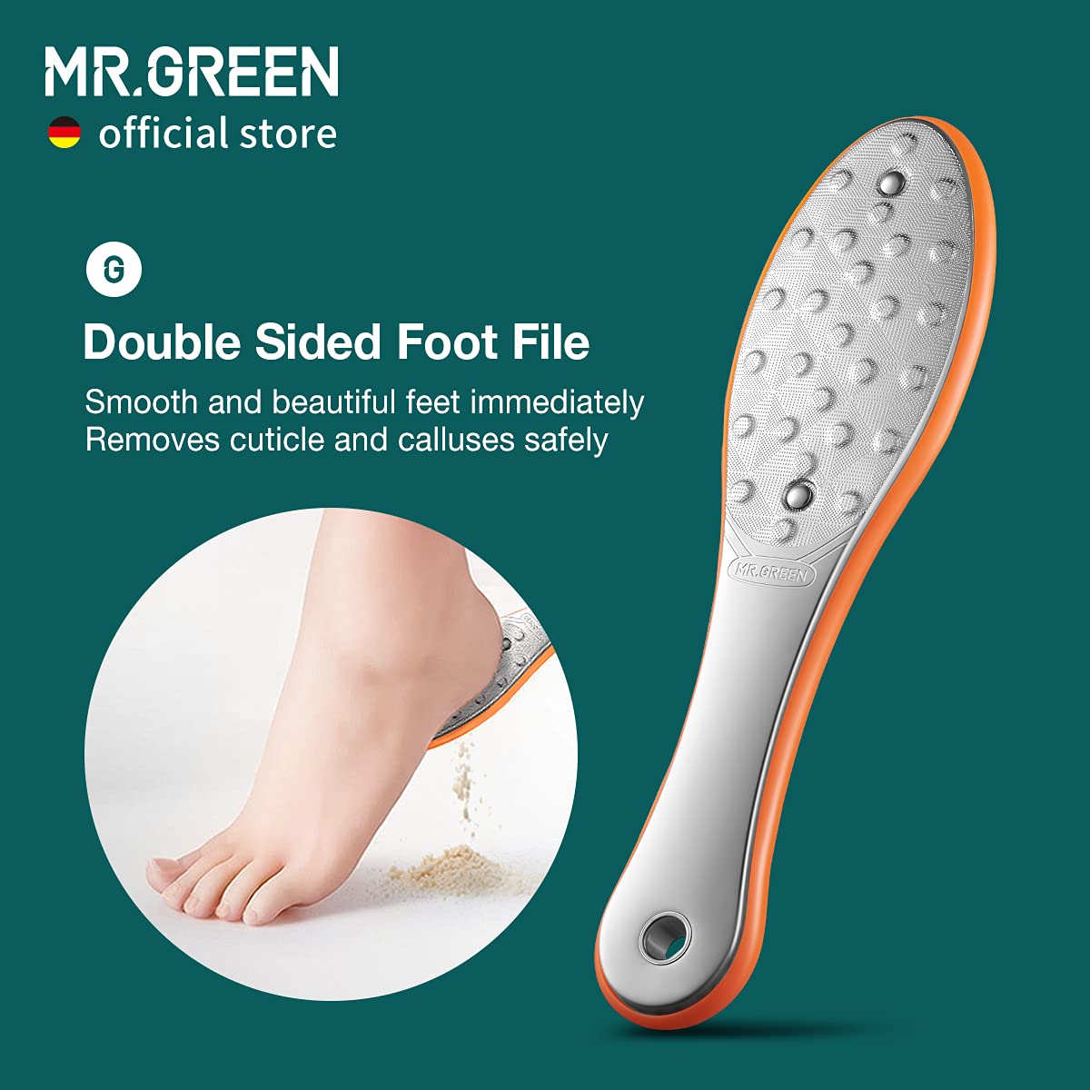 MR.GREEN Foot File for Hard Skin and Calluses Foot File, Double Sided ...