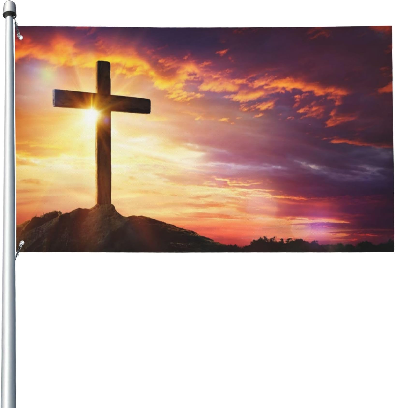 Amazon.com : He is Risen Flag 3x5 Ft Religious Easter Cross Jesus Flag ...