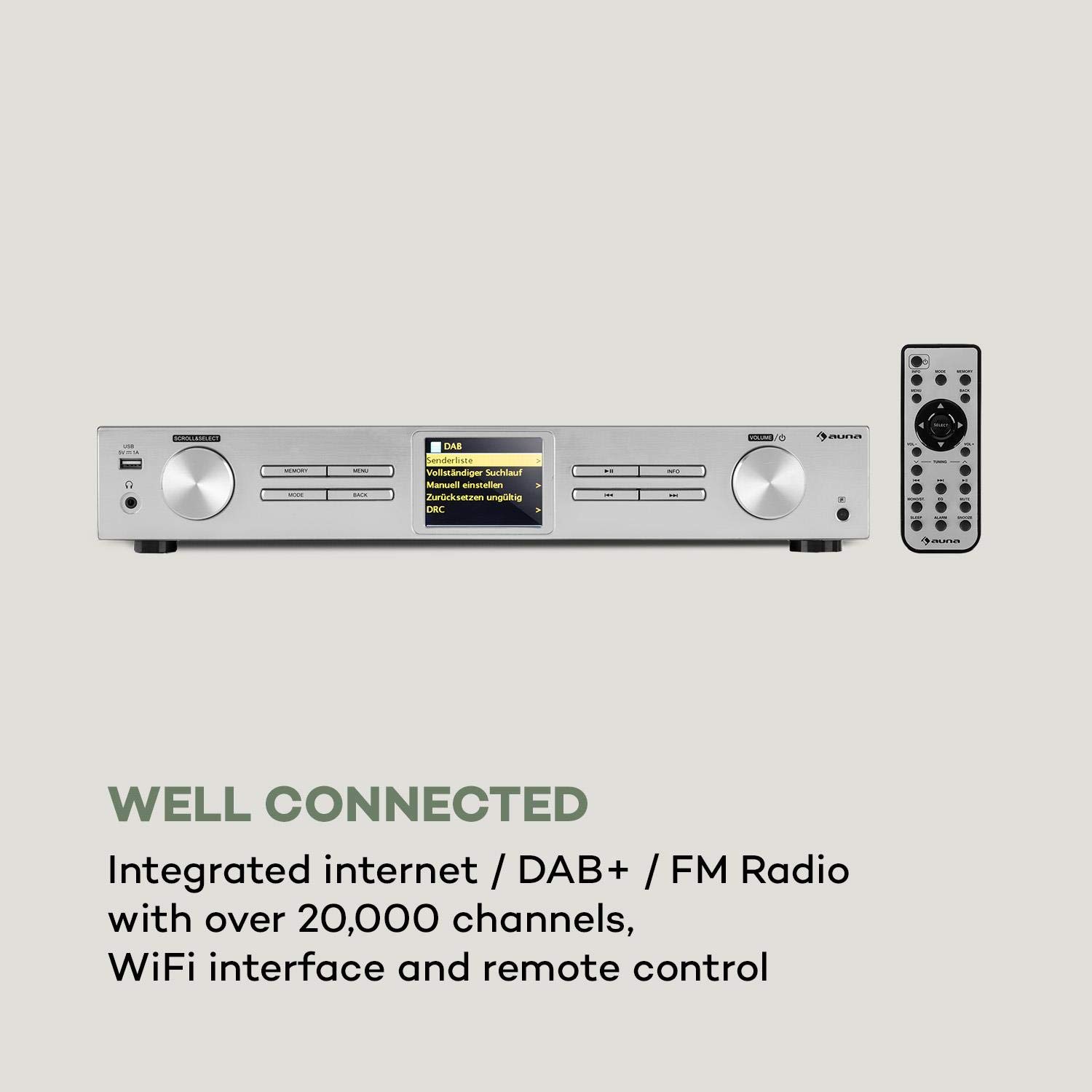 auna iTuner CD HiFi Receiver - CD Player, HiFi Sytsem with Internet ...