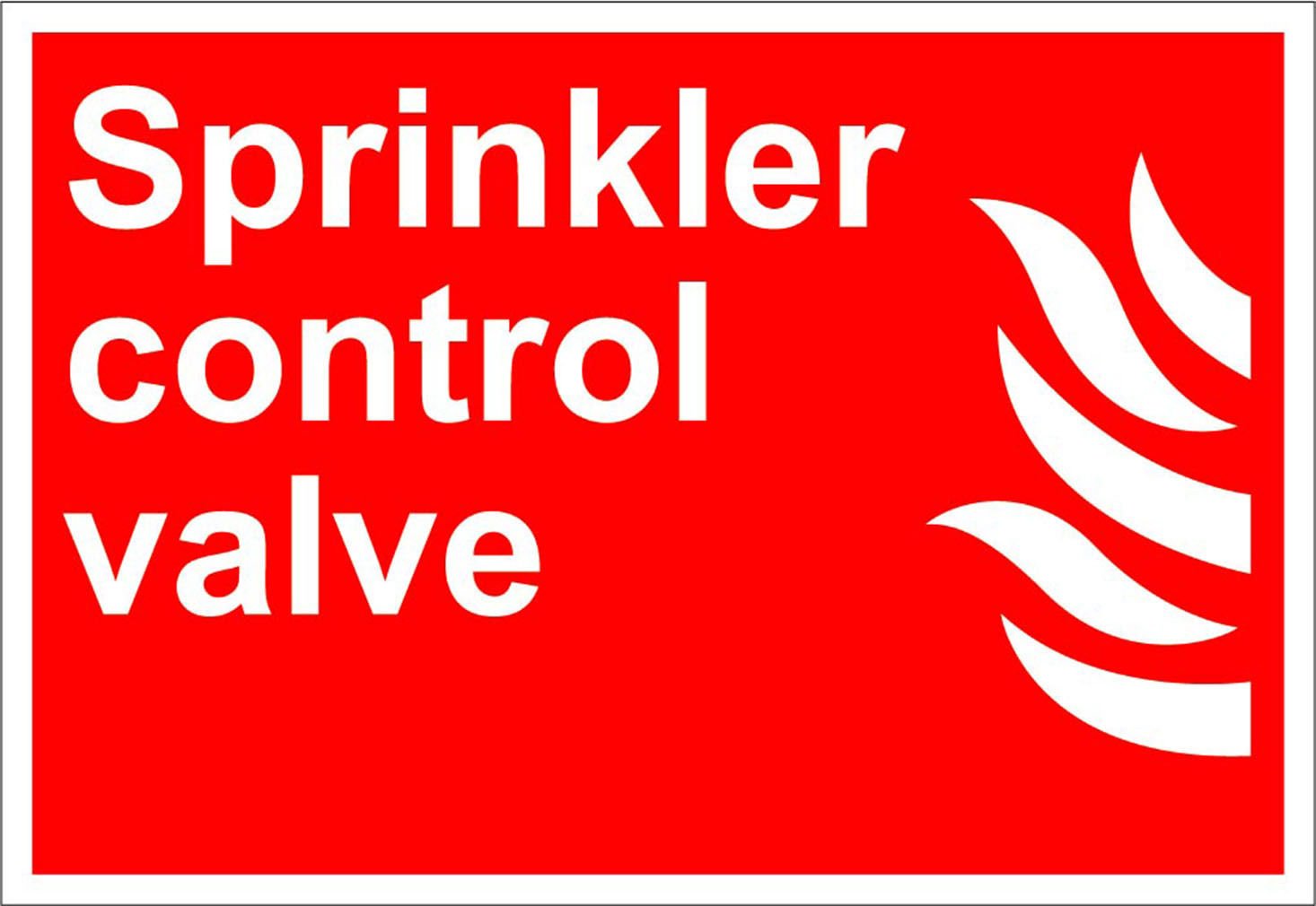 Sprinkler Control Valve Fire OSHA/ANSI Label Decal Sticker Sticks to ...