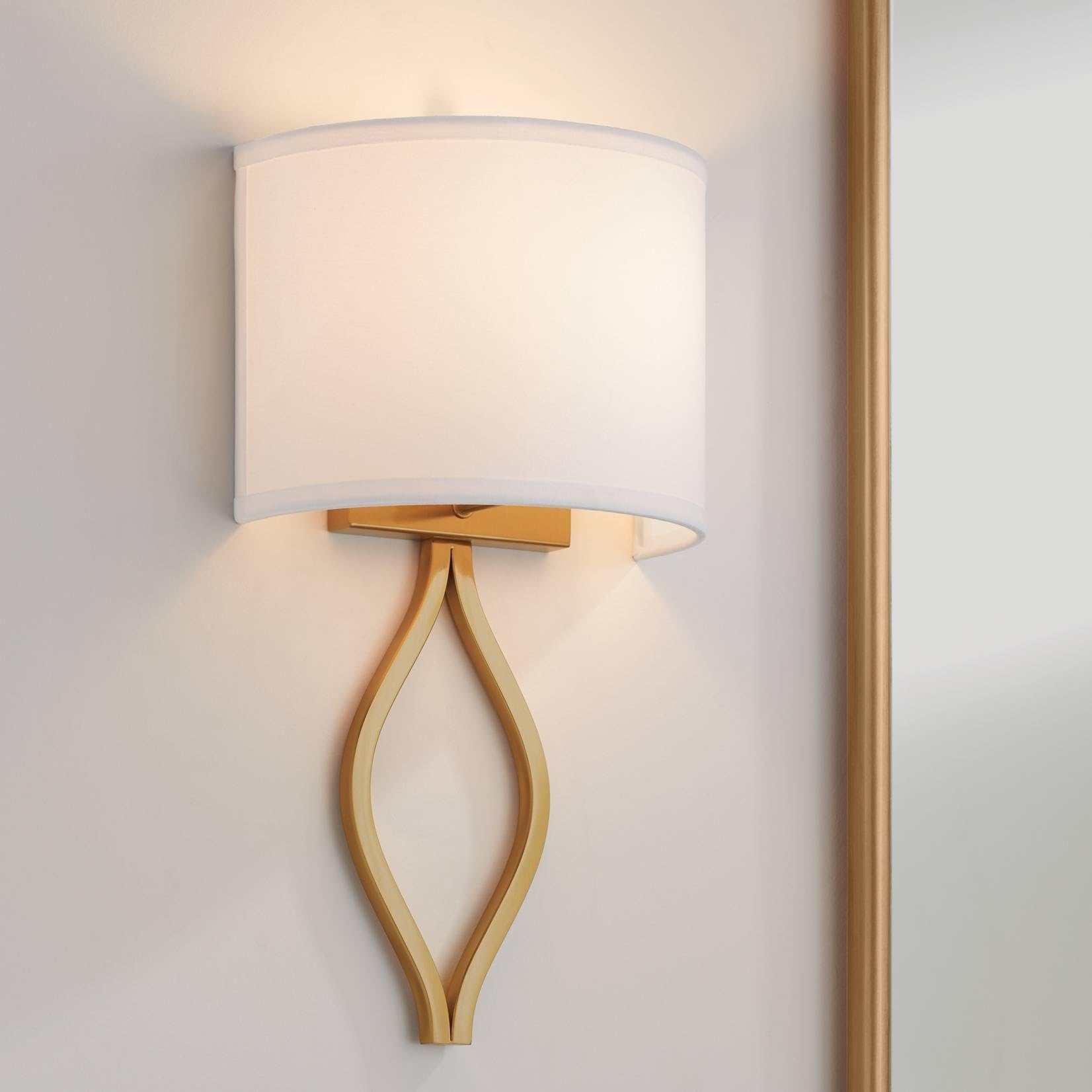 Possini Euro Design Sian Modern Wall Light Sconces Set of 2 Warm Brass ...