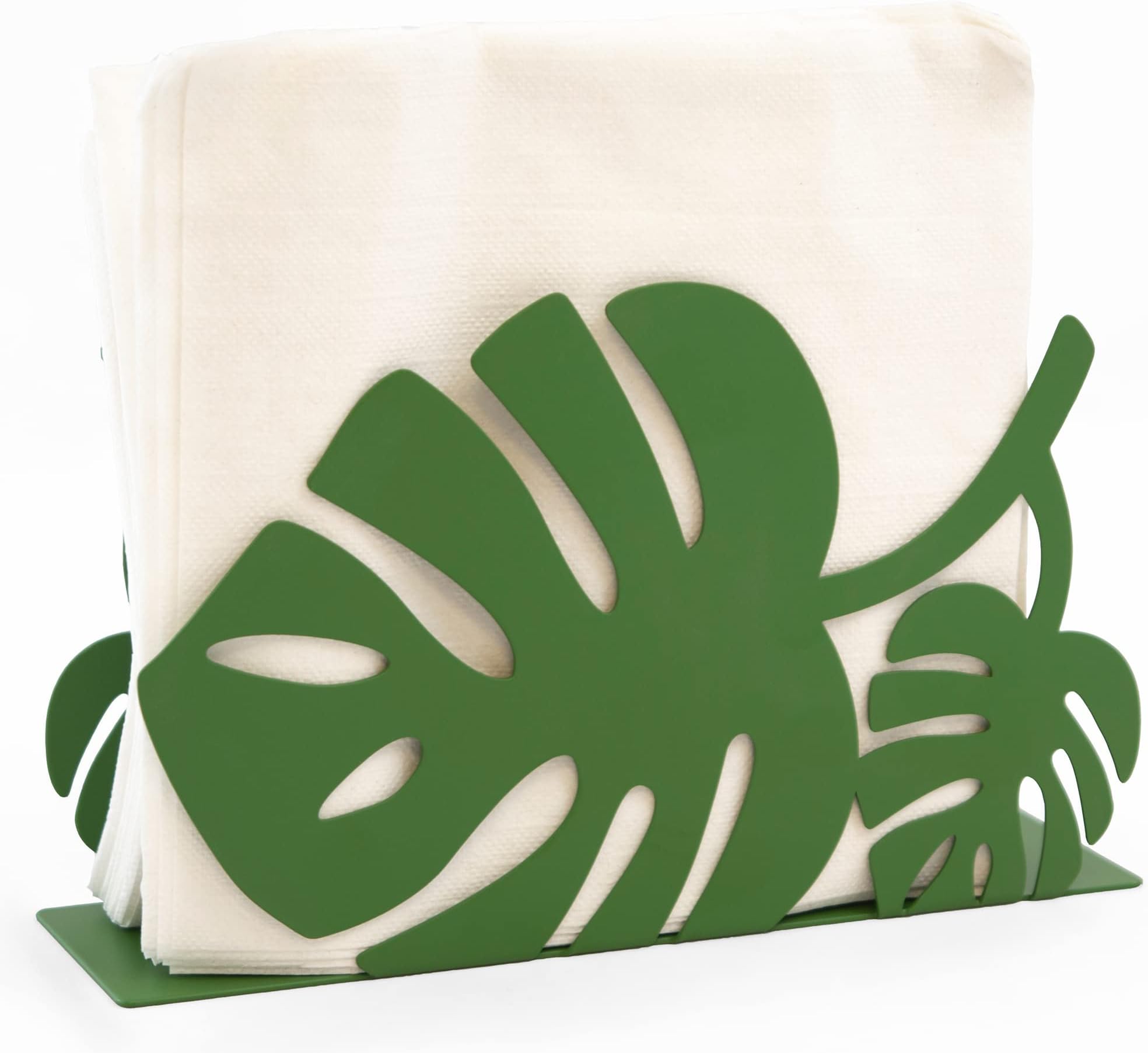 Amazon.com: Barydat Palm Leaves Napkin Holder Green Monstera Leaves ...
