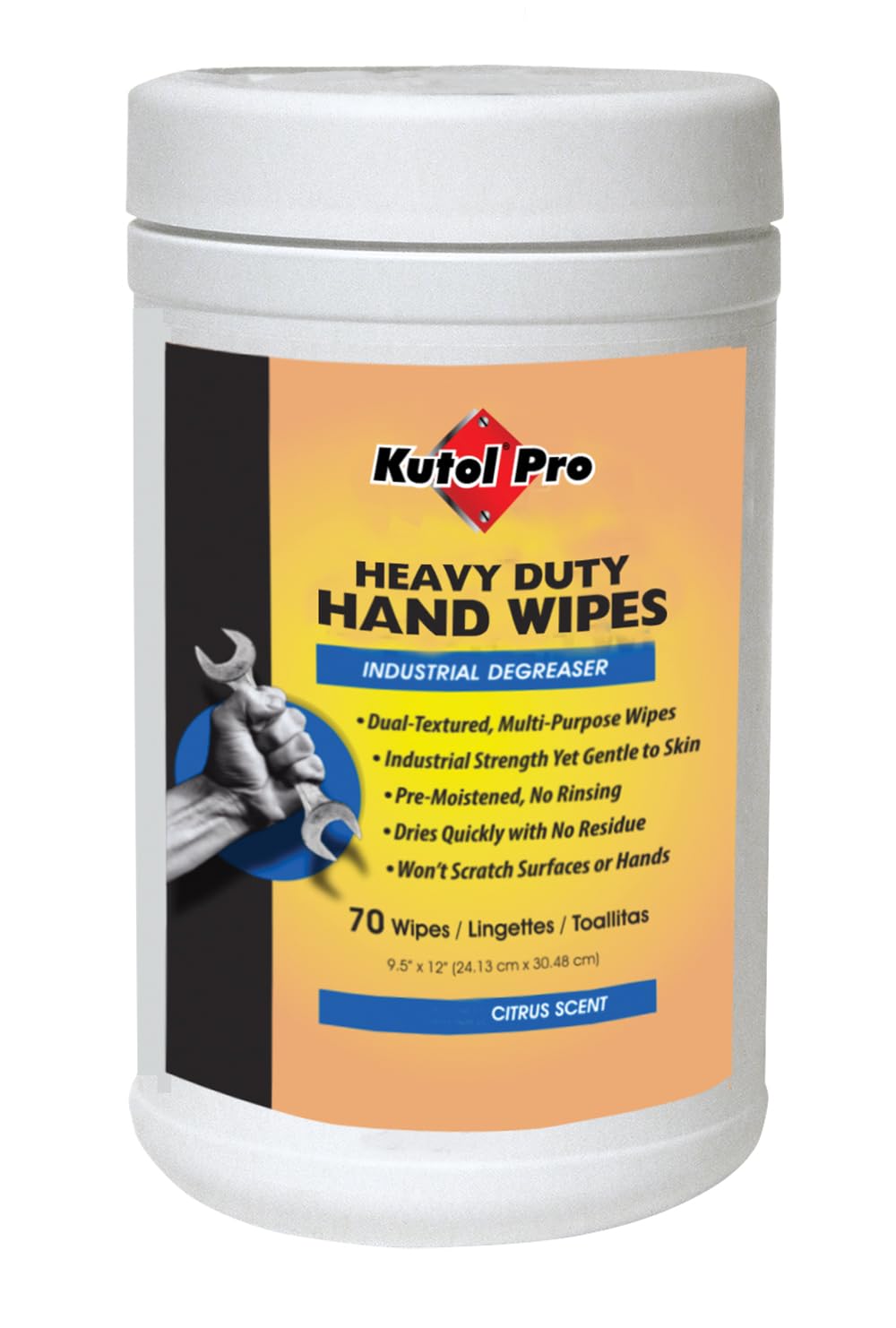 Amazon.com: Kutol Pro 80070 Heavy Duty Hand Wipes, 70 Count Canister ...