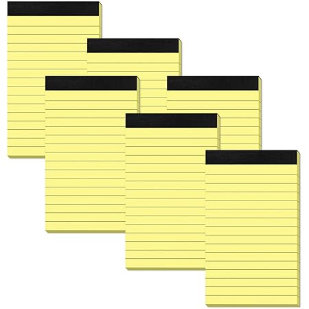 Amazon.com : Small Note Pads 3x5 Yellow Pocket Writing Pads 6 Pack ...