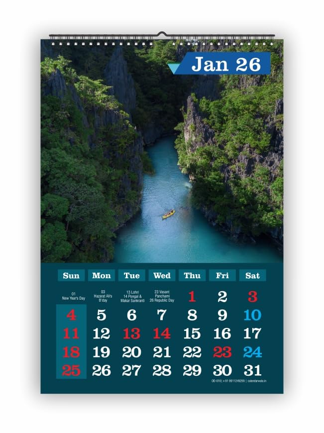 Scenary Natural Office Date Wall Calendar for Office and Home : Amazon ...