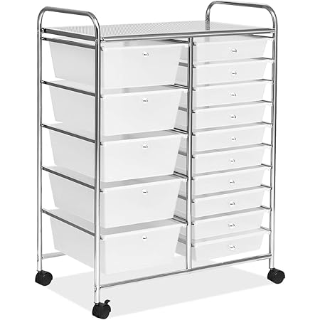 Amazon.com: RELAX4LIFE Storage Drawer Carts W/15-Drawer,Rolling Wheels ...