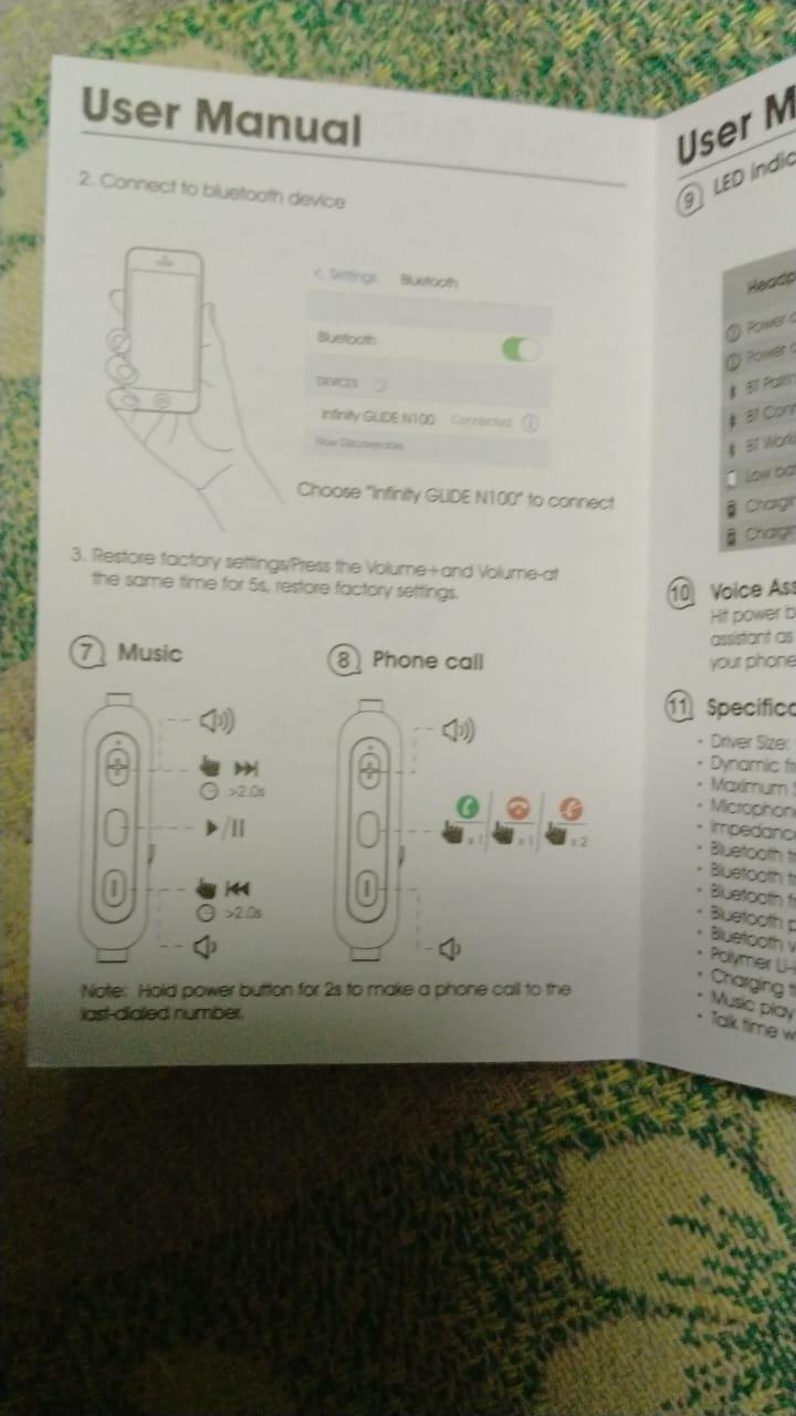 Infinity by Harman Glide N100 Wireless Neckband with Deep Bass Dual EQ ...