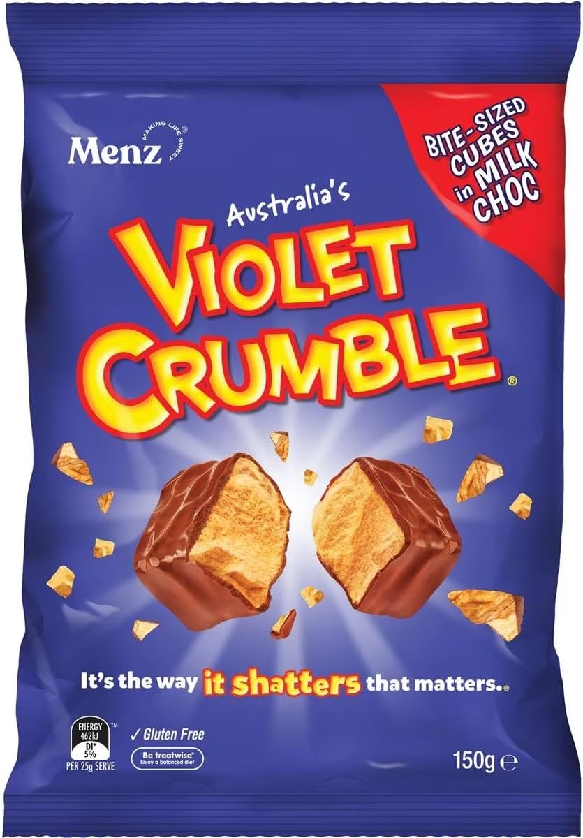 Amazon.com : Violet Crumble Bite Size CHUNKS - Australian Chocolate ...