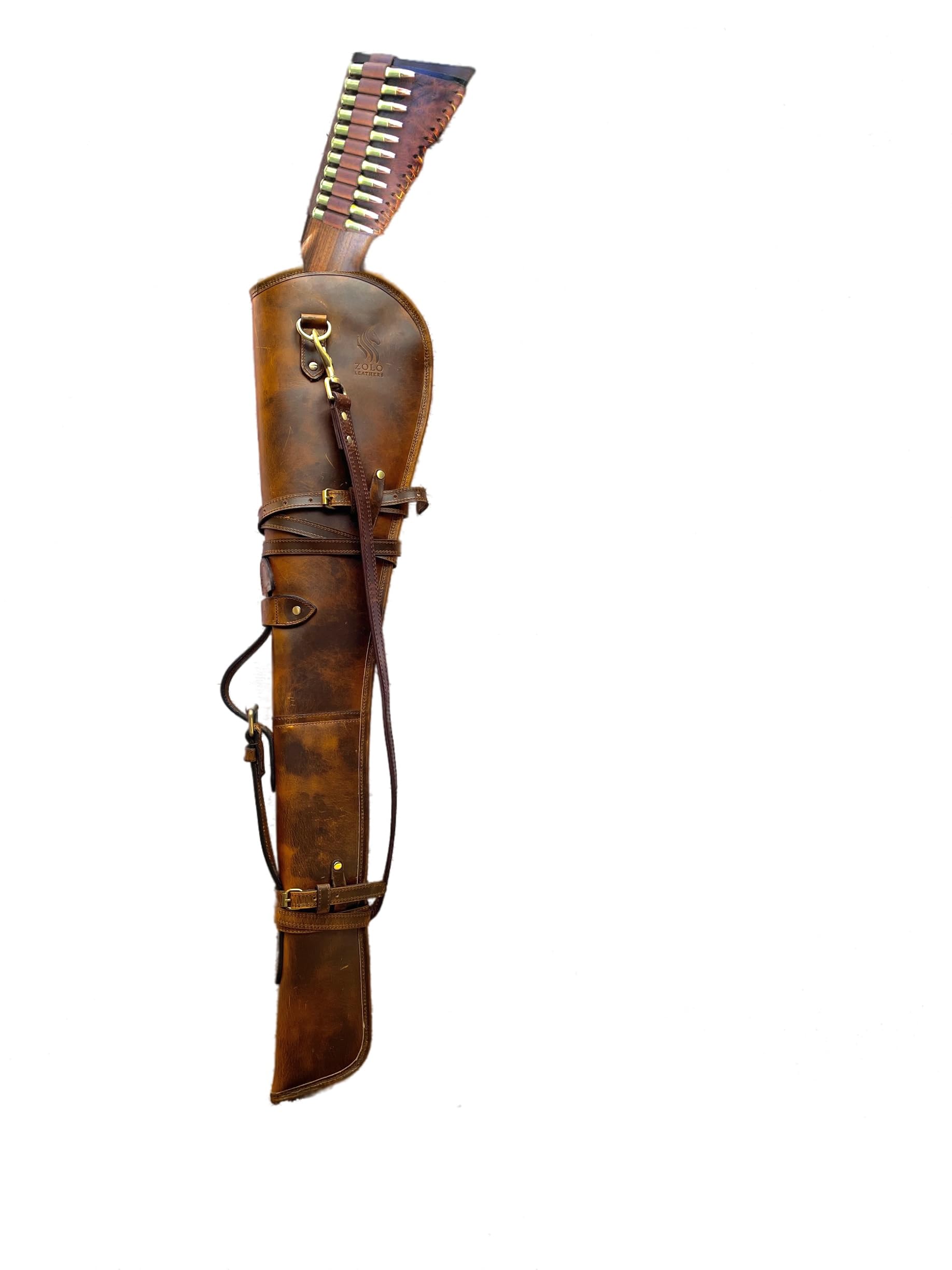 The Defender 35" Full-Grain Leather Rifle Scabbard - Vintage Rustic ...