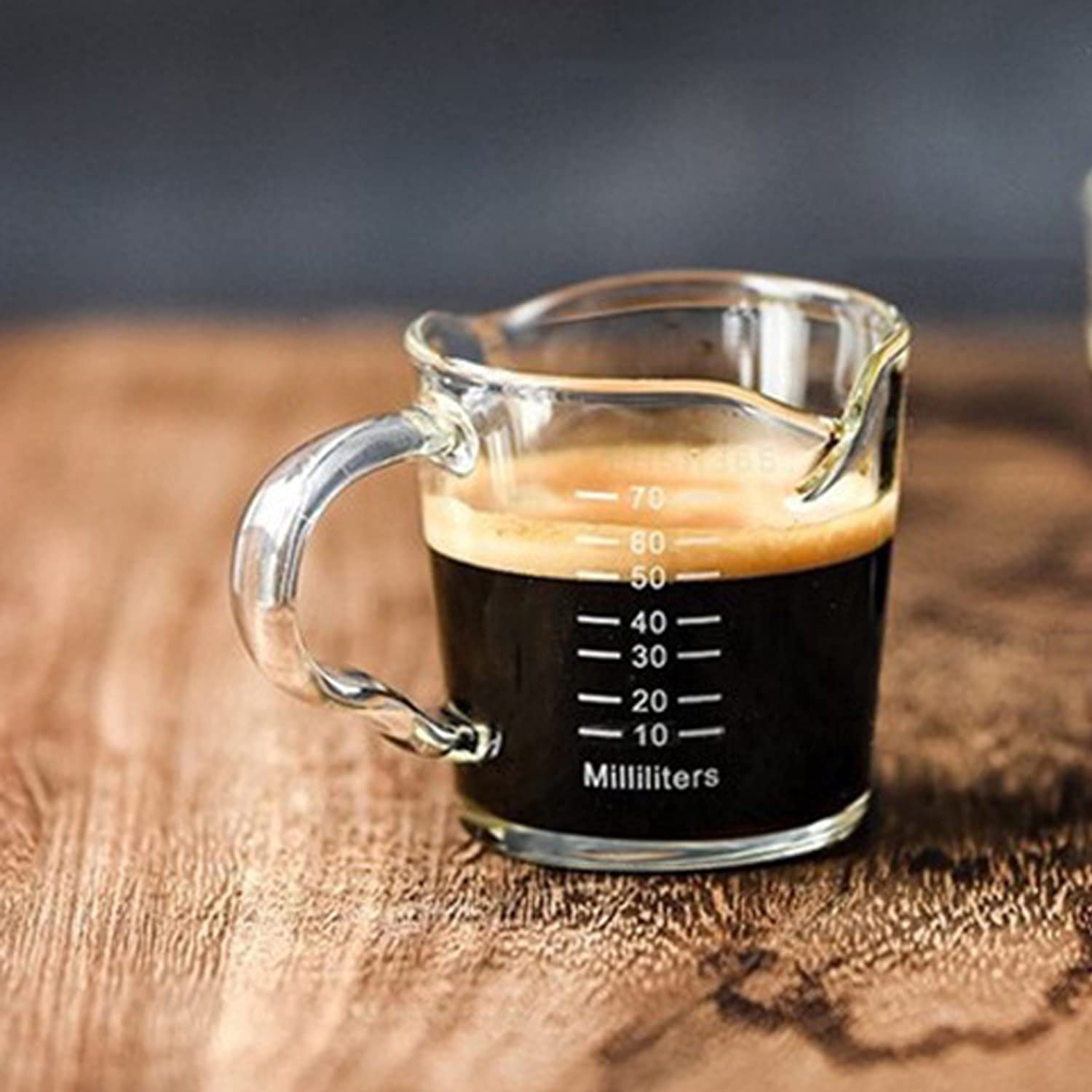 Coffee Shot Glass with Double Spouts 3oz/70ml Measuring Glass Cup Heat ...
