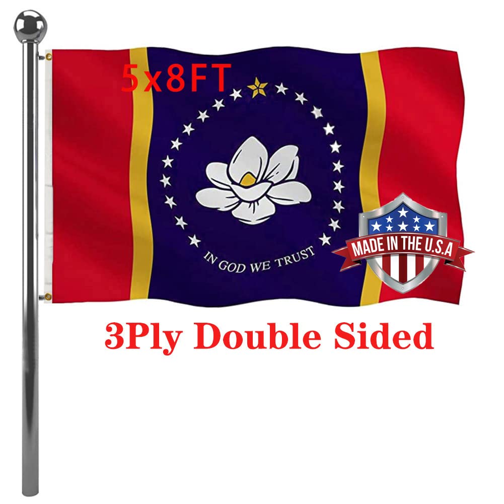 Amazon.com : Jayus 3Ply 200D New Mississippi Ms State Magnolia Flag 5x8 ...