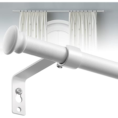 Amazon.com: White Curtain Rods for Windows 66 to 137” - 5/8 Inch Heavy ...