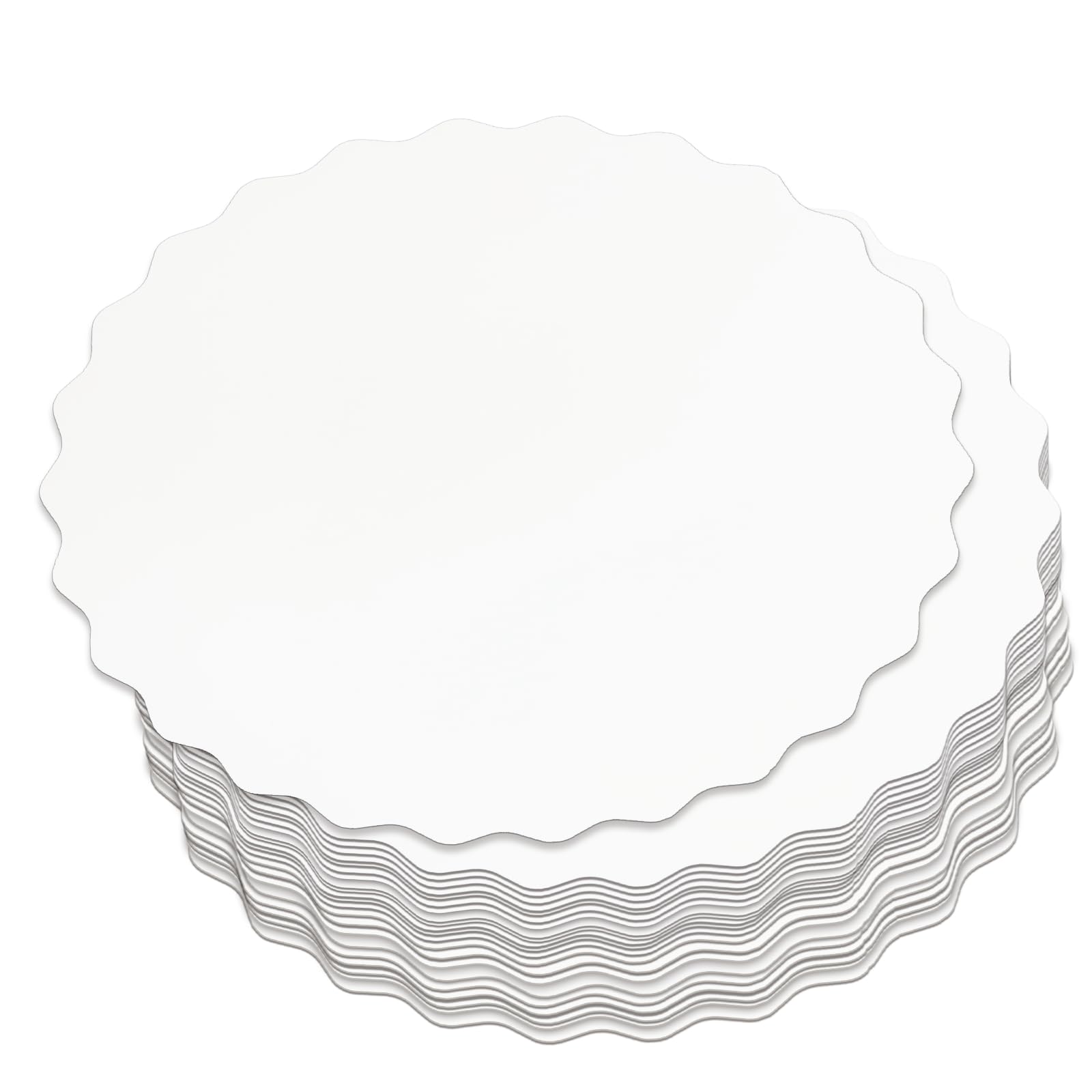 Snapklik.com : Qiqee 11 Inch White Wave Cake Boards Round 15-Packs ...
