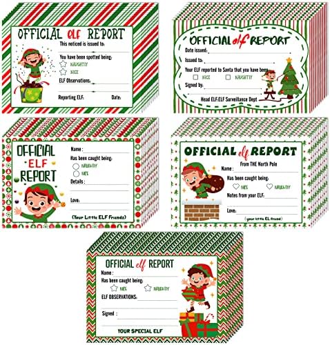 Amazon.com : 150 Pieces Christmas Official Elf Report Cards Naughty or ...